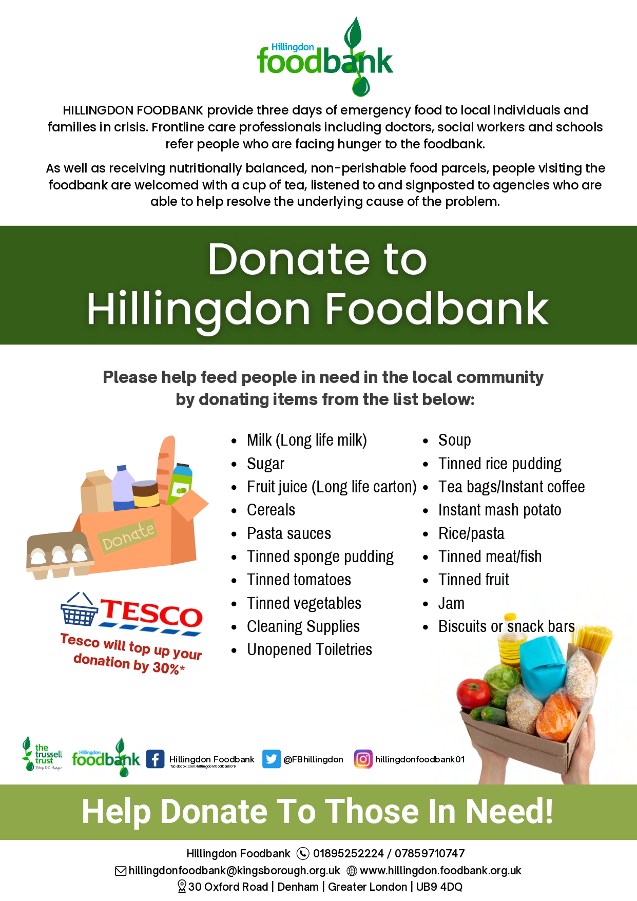 Donate to Hillingdon Foodbank today | Hillingdon Foodbank